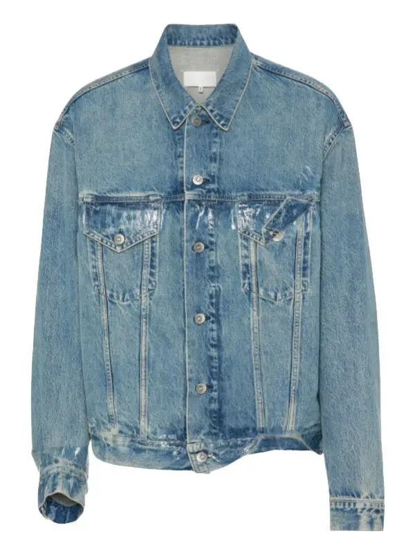 MAISON MARGIELA Handpainted Denim Jacket - Light Blue