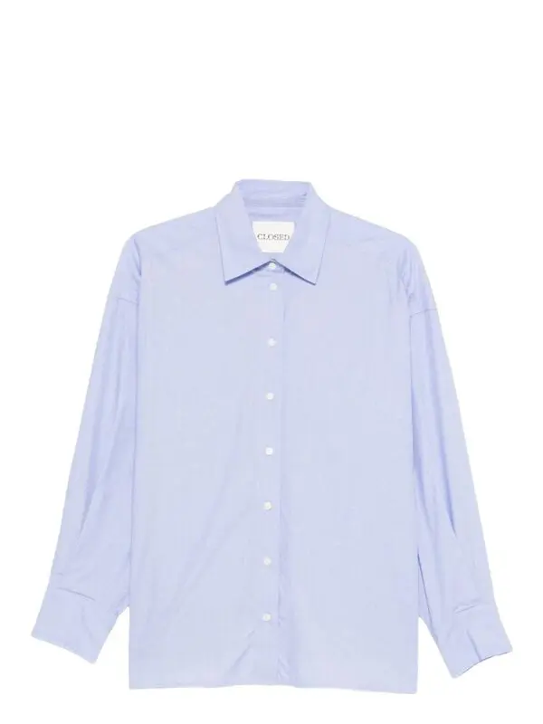 Closed Long-sleeve Cotton Shirt - Blue