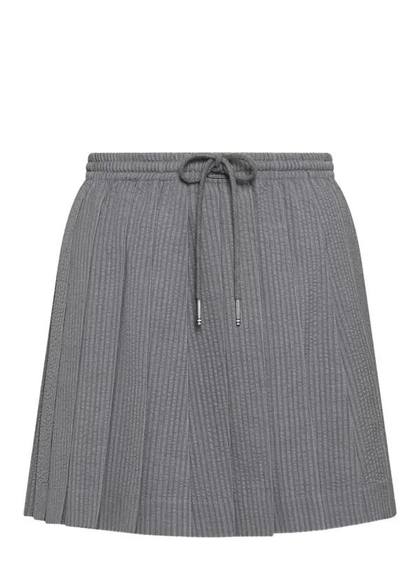 Thom Browne Drawstring Pleated Mini Skirt - Light Gray
