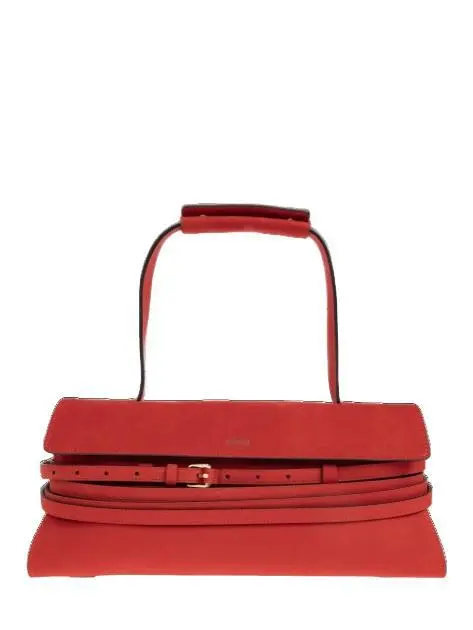 Moschino Belt Detail Shoulder Bag - Red