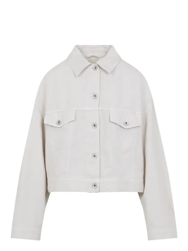 Brunello Cucinelli Cropped Long-sleeved Jacket - Chalk