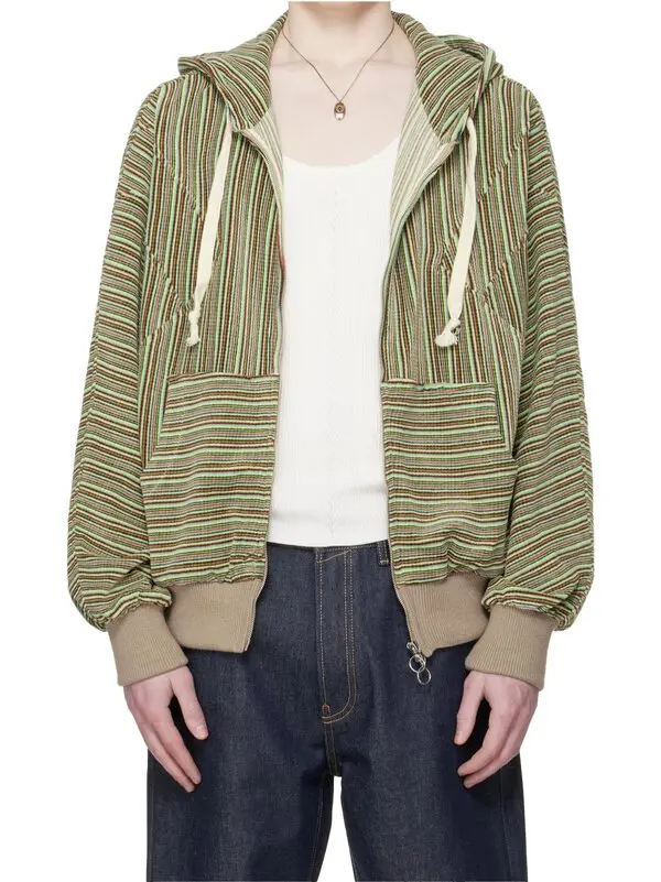EDWARD CUMING Striped Drawstring Hoodie - Multicolor