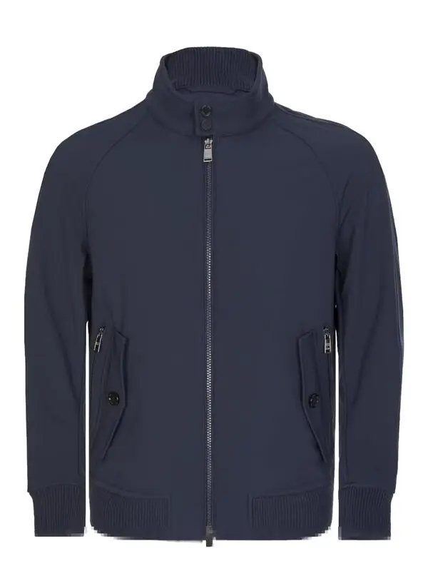 Hugo Boss Long Sleeve Zip Up Casual Jacket With Logo Details - Black