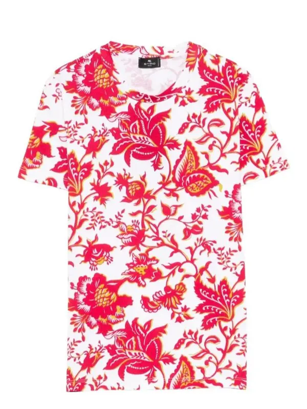 Etro Short-sleeve Floral Paisley T-shirt - White