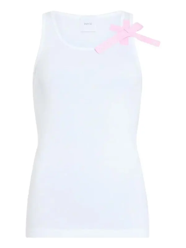 PATOU Logo Bow Tank Top - White