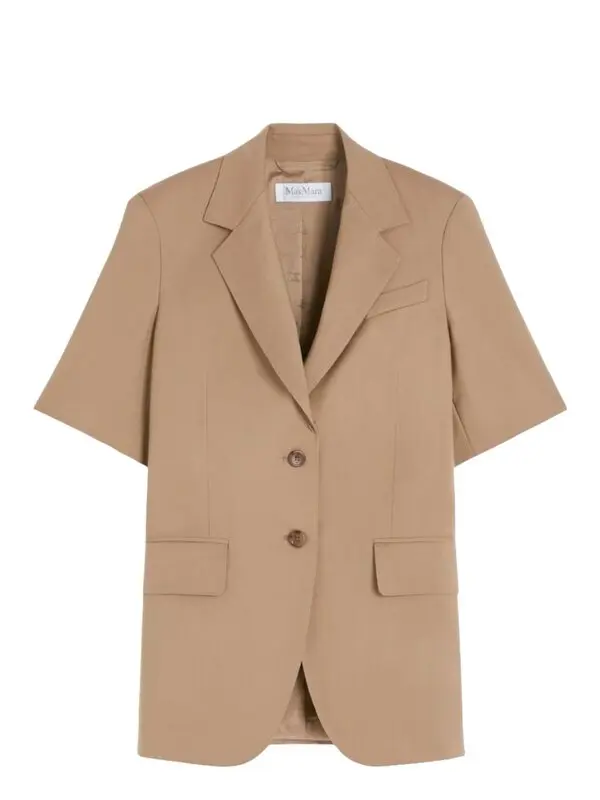 Max Mara Ottuso Short-sleeve Notched-lapel Blazer - Hazelnut Brown
