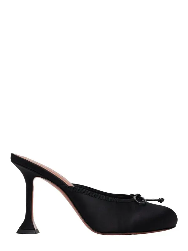 Amina Muaddi Lila Bow-tie High-heeled Mules - Black