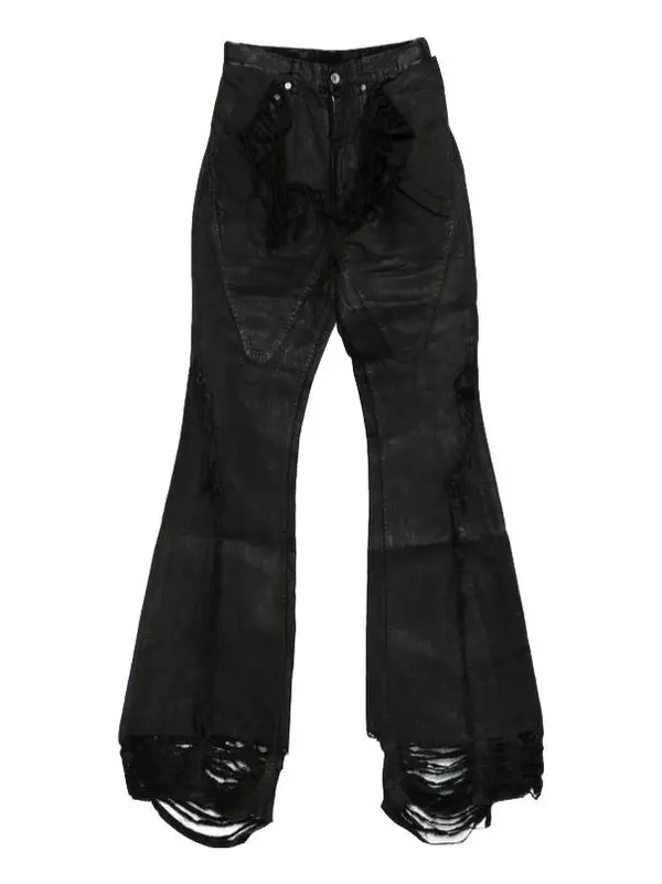 Rick Owens Frayed Jeans - Black
