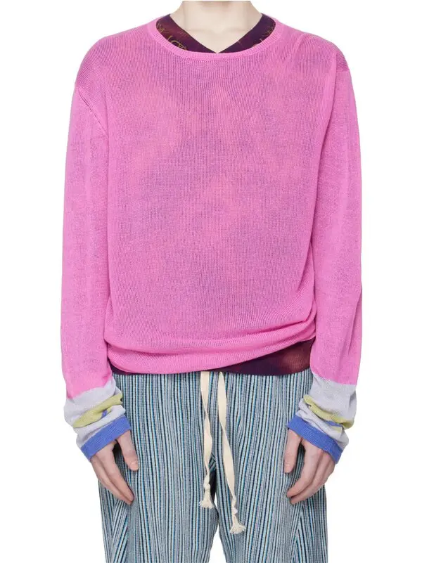 EDWARD CUMING Crew Neck Knit Sweater - Pink