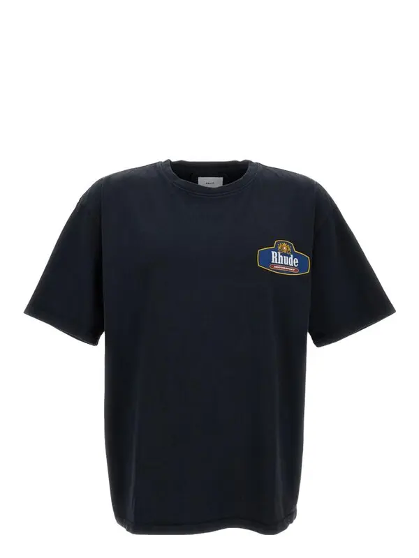 Rhude Logo Printed Crewneck T-shirt - Black