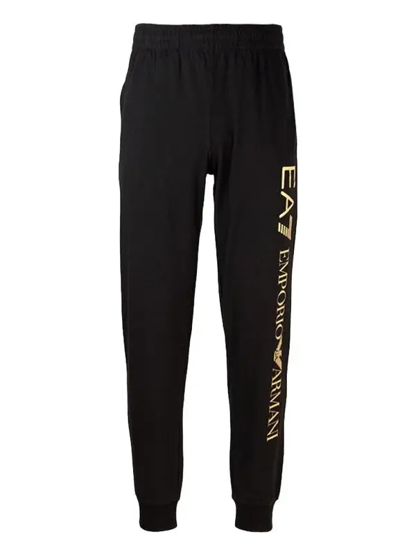 EA7 Logo Pattern Sweatpants - Black