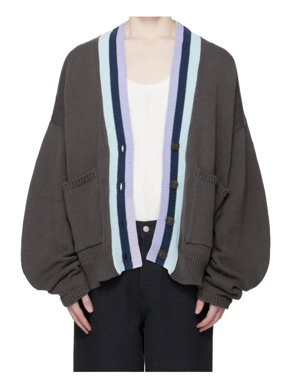 EDWARD CUMING Heart Throb Long Sleeve Knit Cardigan - Black