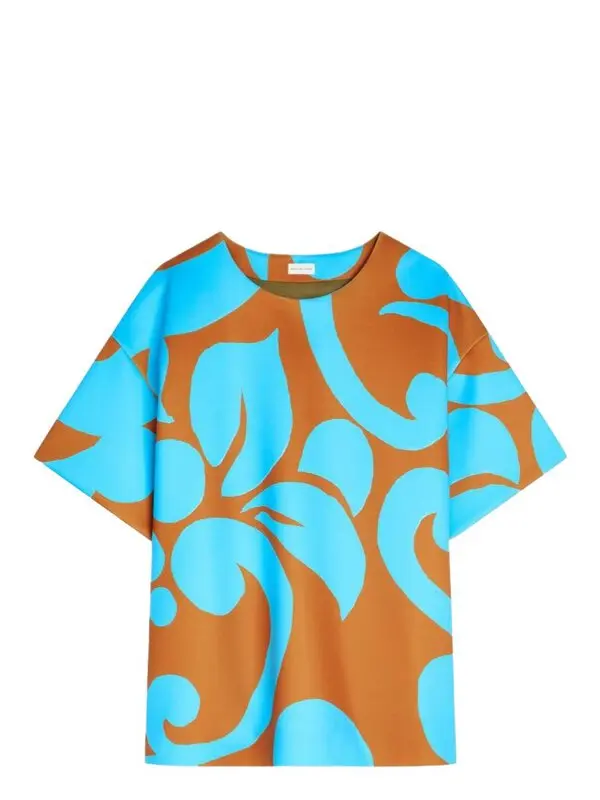Dries Van Noten Floral Print Shift Mini Dress - Turquoise