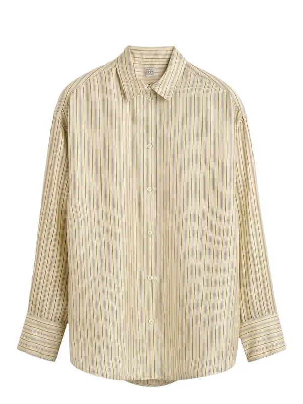 TOTEME Oversized Striped Shirt - White