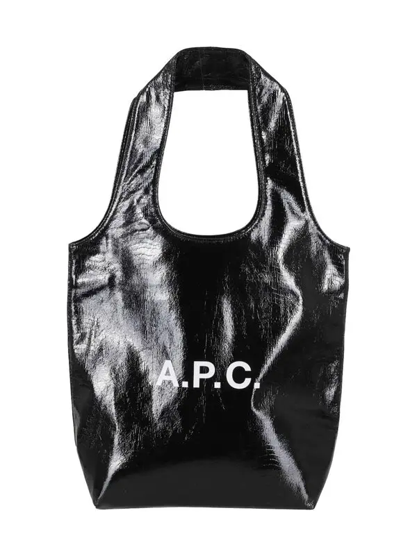 A.p.c. Ninon Logo Printed Tote Bag - Black
