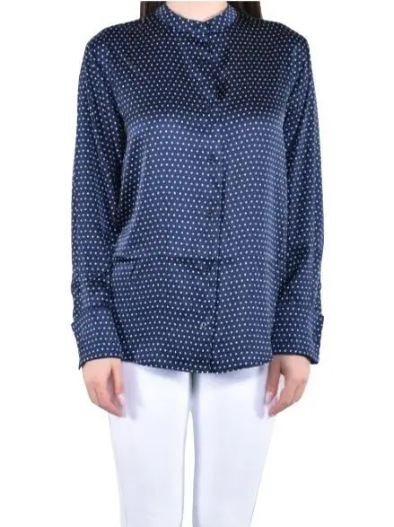Michael Kors Polka Dot Print Satin Shirt - Blue