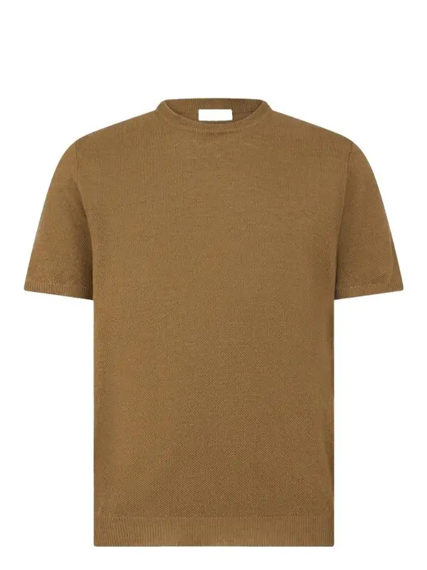 ROBERTO COLLINA Textured Knit T-shirt - Brown