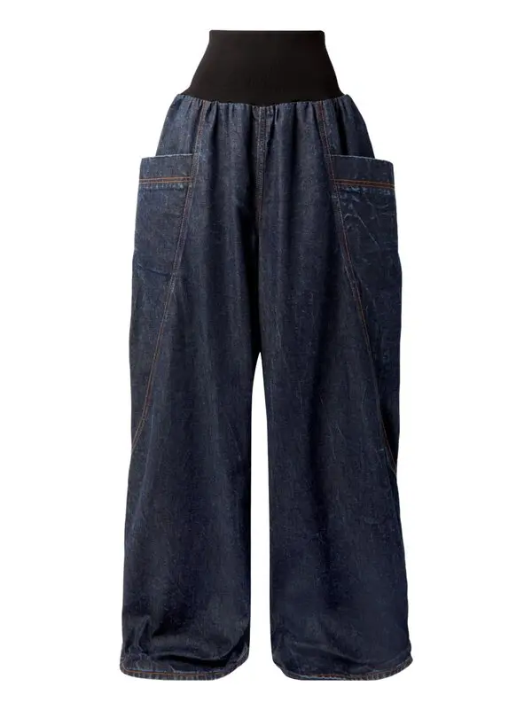 Alaïa Track Denim Pants - Dark Denim