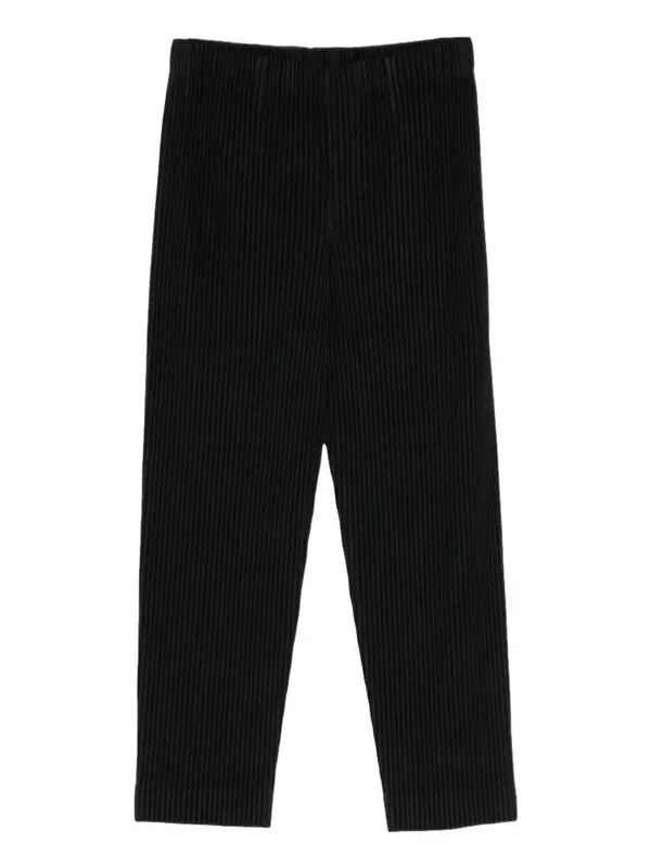 Issey Miyake Homme Plissé Pleated Straight Leg Trousers - Black
