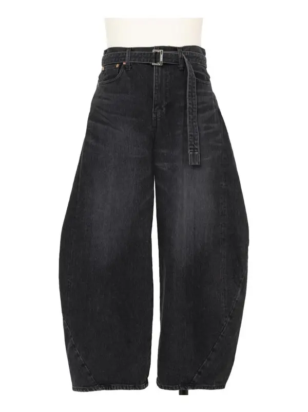 Sacai Wide Leg Jeans - Black