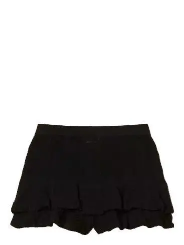 TWINSET Knitted Ruffled Shorts - Black