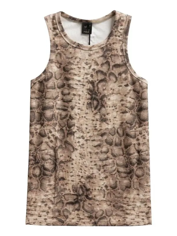 Pinko Snakeskin Racer Tank Top - Brown