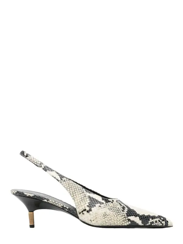 Khaite Bella Python-embossed Leather Slingback Pumps - Black