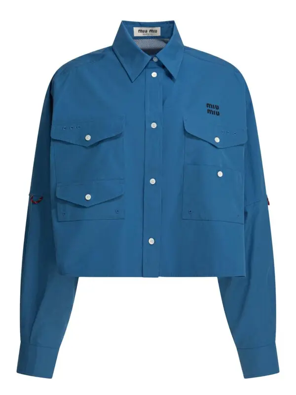 Miu Miu Logo Embroidered Button-up Shirt - No