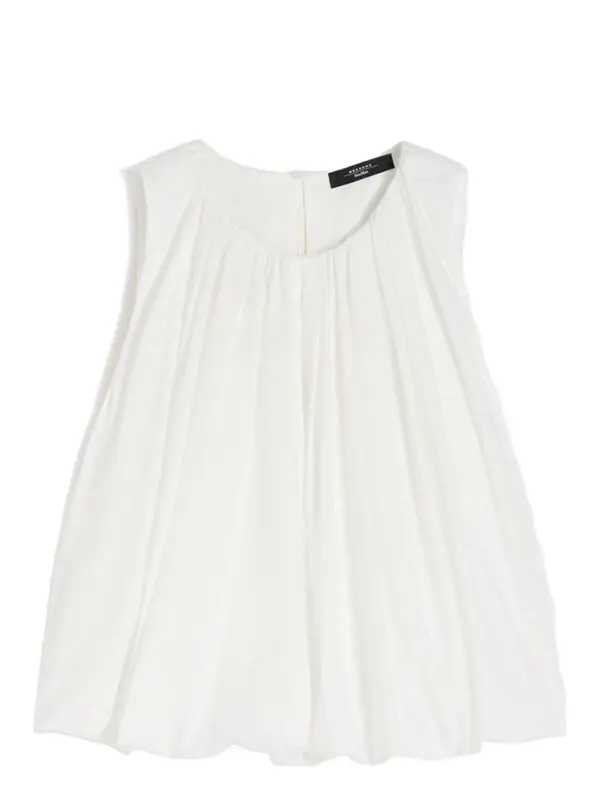 Max Mara Sleeveless Bubble-hem Top - White