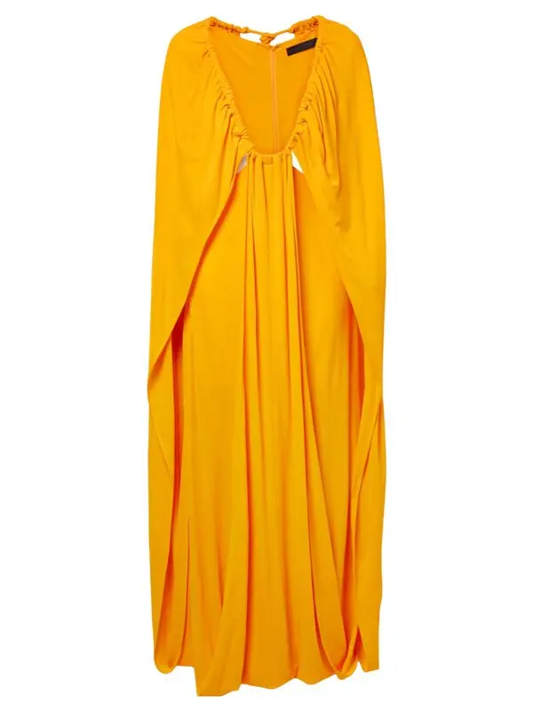 Proenza Schouler Shawl-style Pleated Knit Maxi Dress - Saffron-coloured Rhizomes