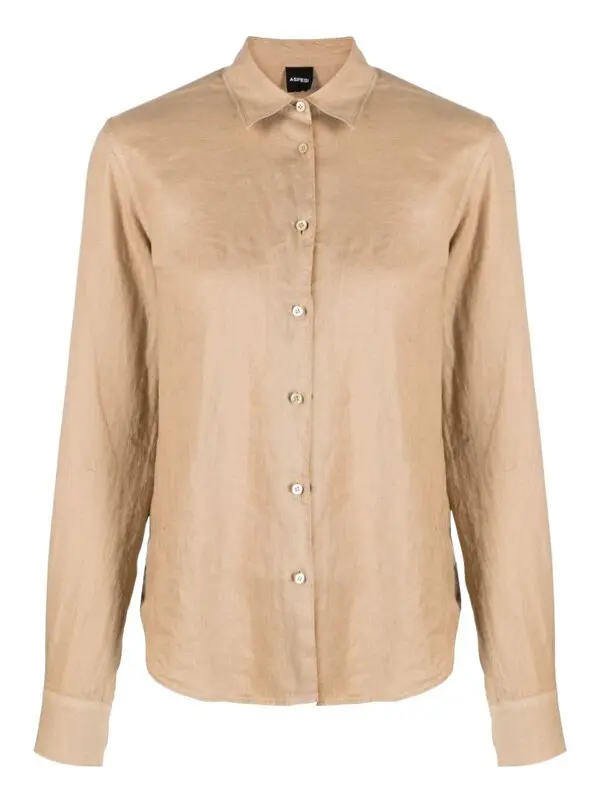 Aspesi Button-down Long-sleeved Shirt - Nude