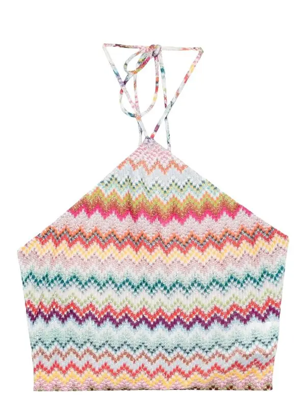 Missoni Zig-zag Self-tie Cropped Top - Multicolor