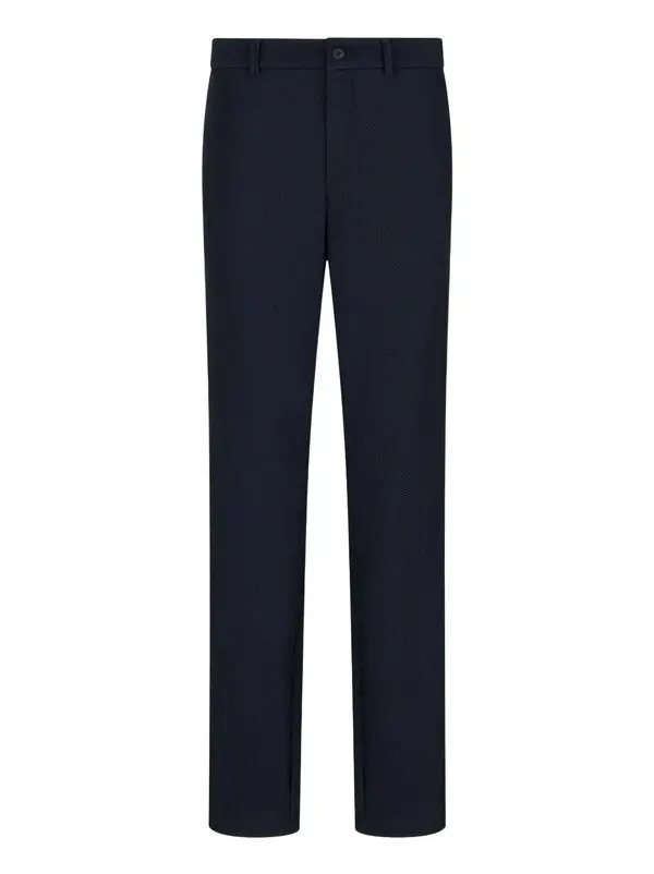 Giorgio Armani Textured Tailored Trousers - Dark Blue