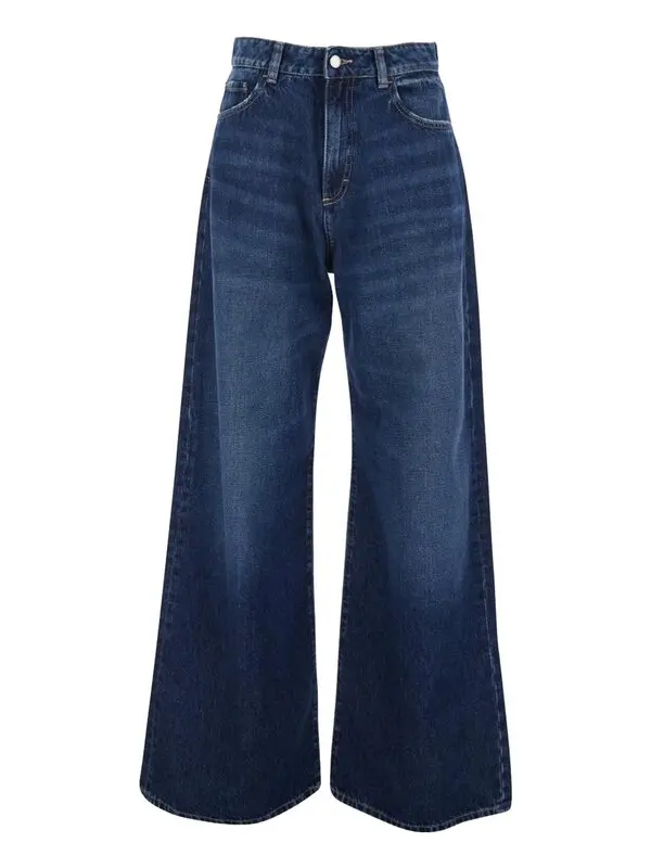 ICON DENIM LOS ANGELES Debby High-rise Wide-leg Jeans - Deep Blue
