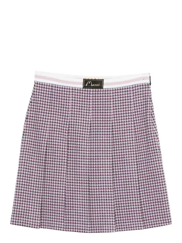 Marni Check Pattern Pleated Skirt - Gray