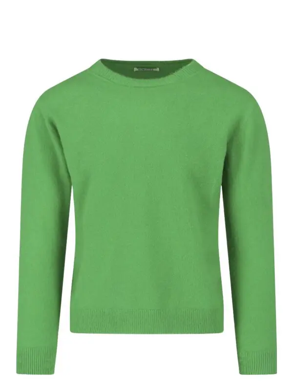 Auralee Crew Neck Knitted Sweater - Green