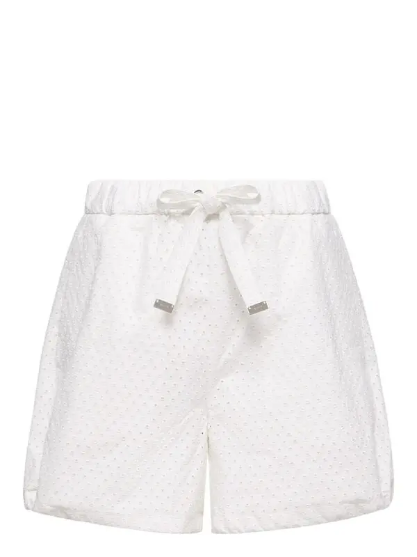 Moncler Logo Patch Elasticated Waistband Shorts - Optical White