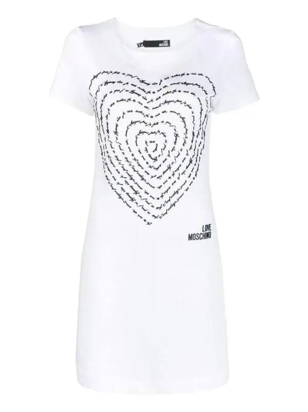 Moschino 3d Heart T-shirt Dress - White