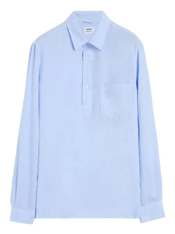 Aspesi Half-button Shirt - Blue