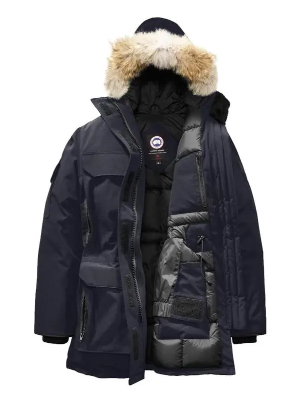 Canada Goose Expedition Parka Down Jacket With Fur Collar - Dark Blue