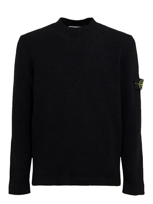 Stone Island Wool Blend Crewneck Sweater - Black
