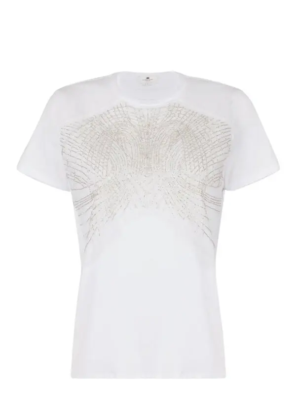 Elisabetta Franchi Embellished Crewneck T-shirt - Chalk