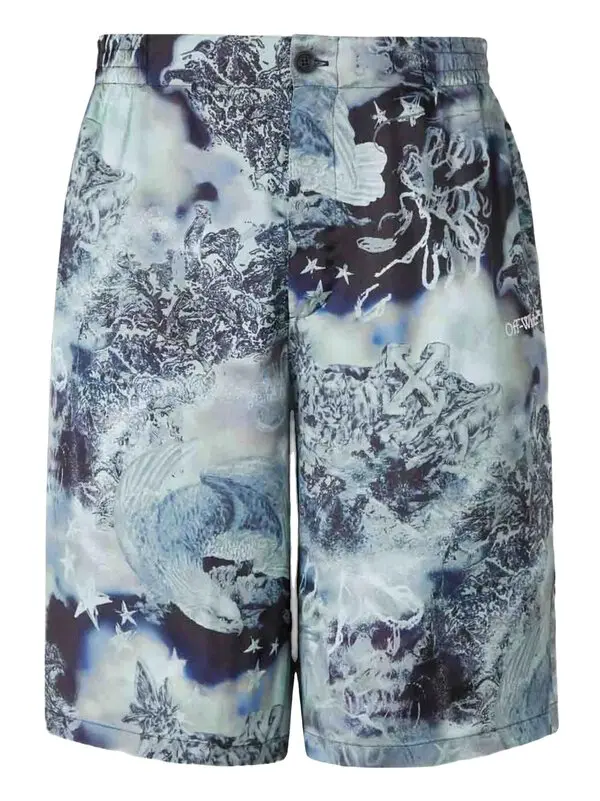 Off-White Graphic Print Shorts - Gray