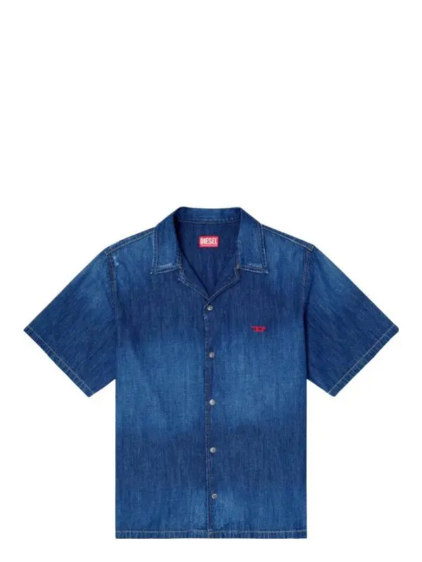 DIESEL® D Nabil Short-sleeve Denim Shirt - Medium Blue