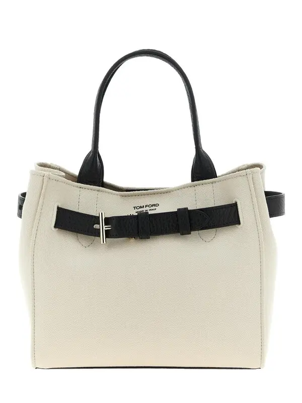 TOM FORD Double-handled Shoulder Bag With T-shaped Buckle - Nude