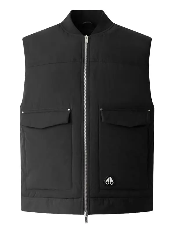 Moose Knuckles Quilted Hooded Vest Jacket - Black