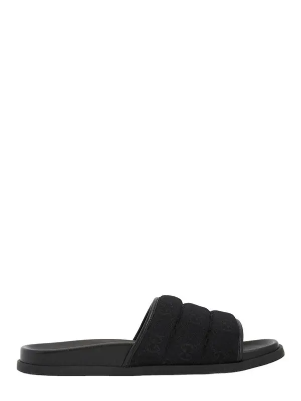 Gucci Padded Gg Sandals - Black