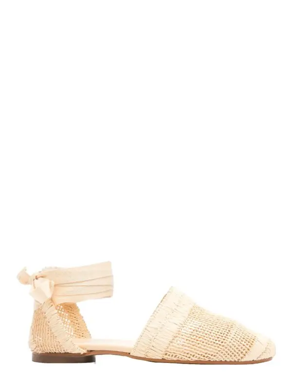 CastaÑer Round-toed Raffia Espadrille Sandals - Nude