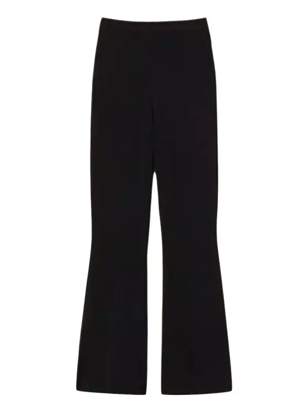 TWINSET Flared Knit Trousers With Drawstring Waistband - Black