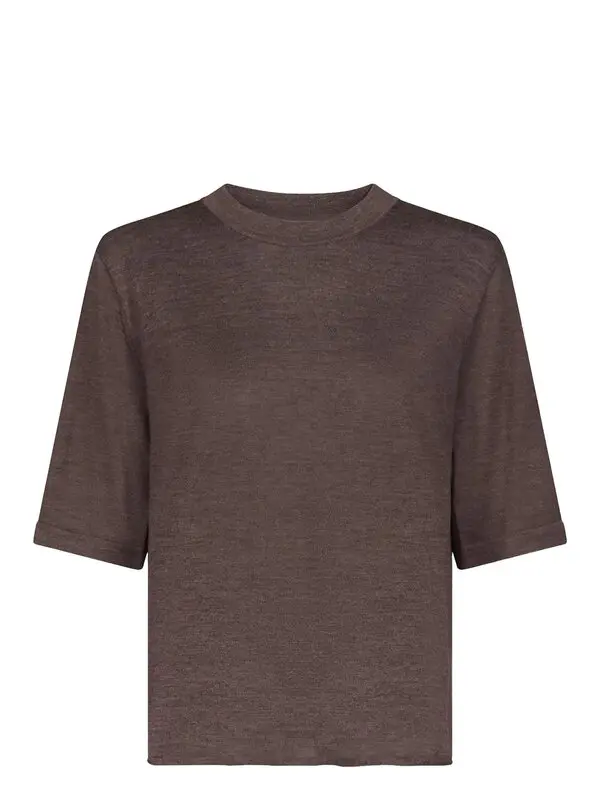 Loulou De Saison Nala Fine Short-sleeve T-shirt - Brown Melange